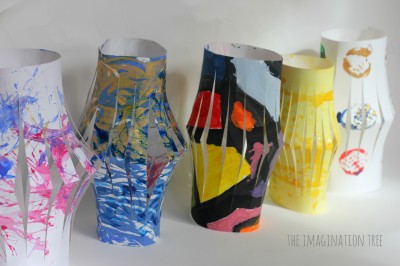 Upcycled Lanterns from Kids' Art - The Imagination Tree