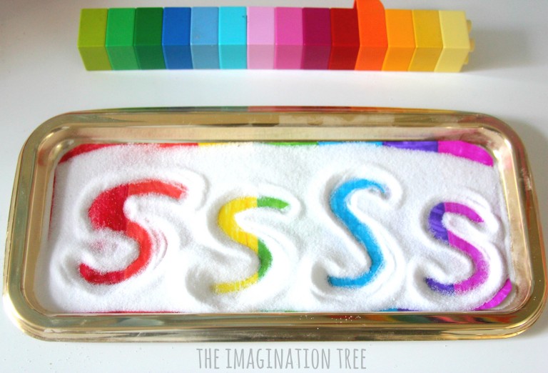 Rainbow Sensory Writing Tray - The Imagination Tree
