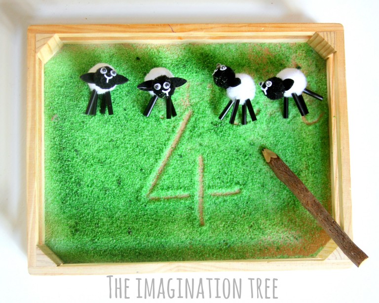 Farmyard Sensory Writing and Counting Tray - The Imagination Tree