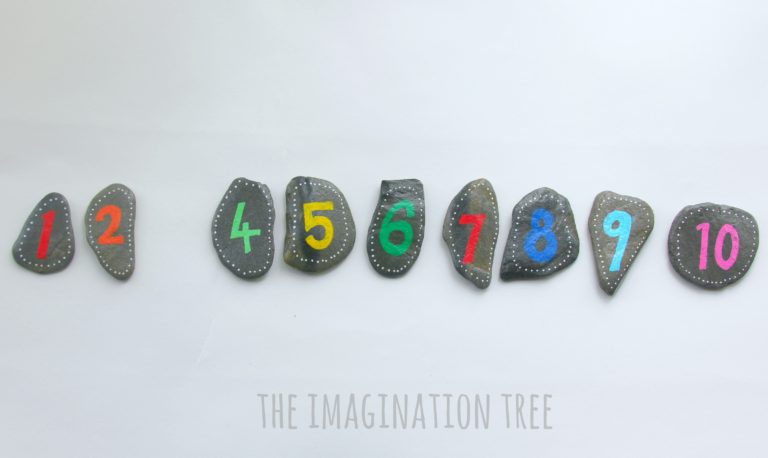 DIY Number Rocks for Maths Games - The Imagination Tree