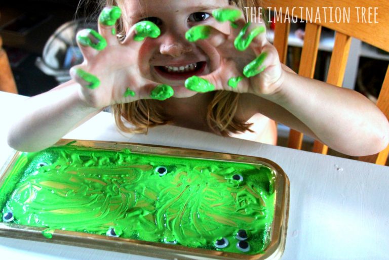 Monster Slime Sensory Writing Tray - The Imagination Tree