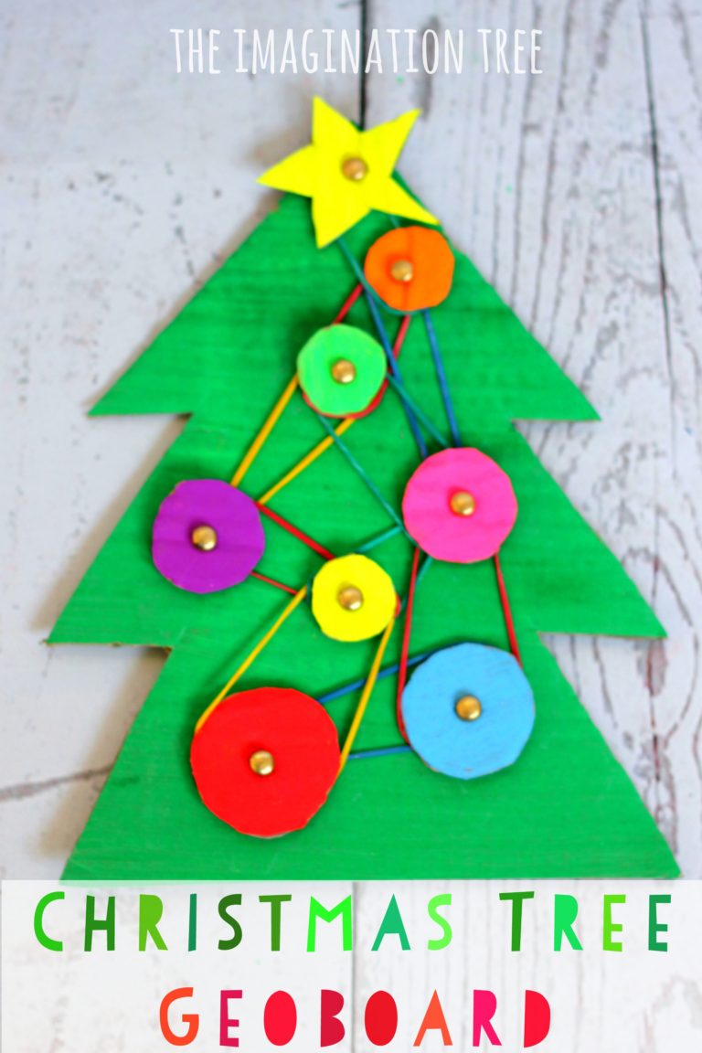 Christmas Tree Geoboard Fine Motor Activity - The Imagination Tree