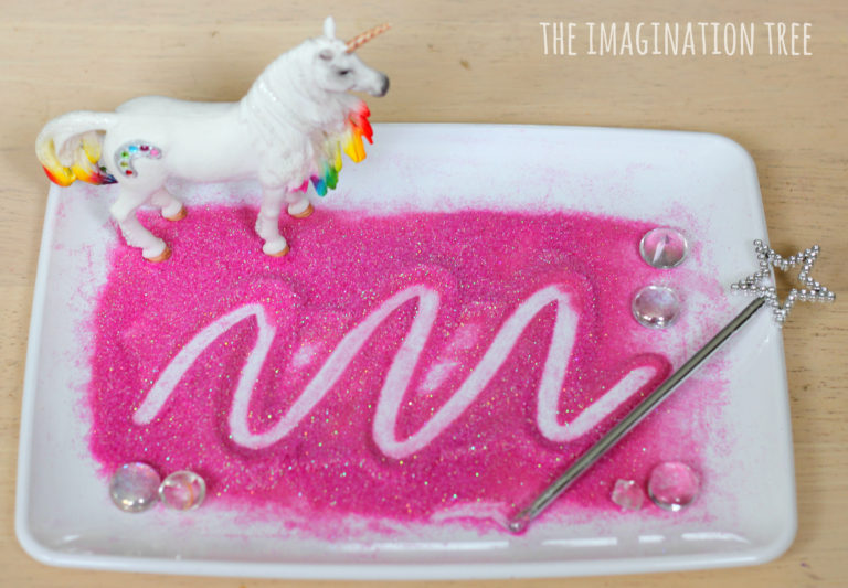 Unicorn Sensory Writing Tray - The Imagination Tree